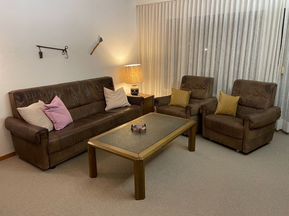 Sofa / Couch / Polstergruppe und 2 Sessel LEDER (echt) (Gebraucht) in ...