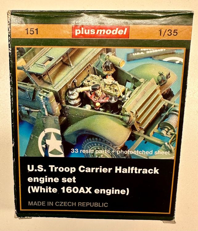 U.S. Troop Carrier Halftrack engine set (white 160AX engine) (Neu und ...