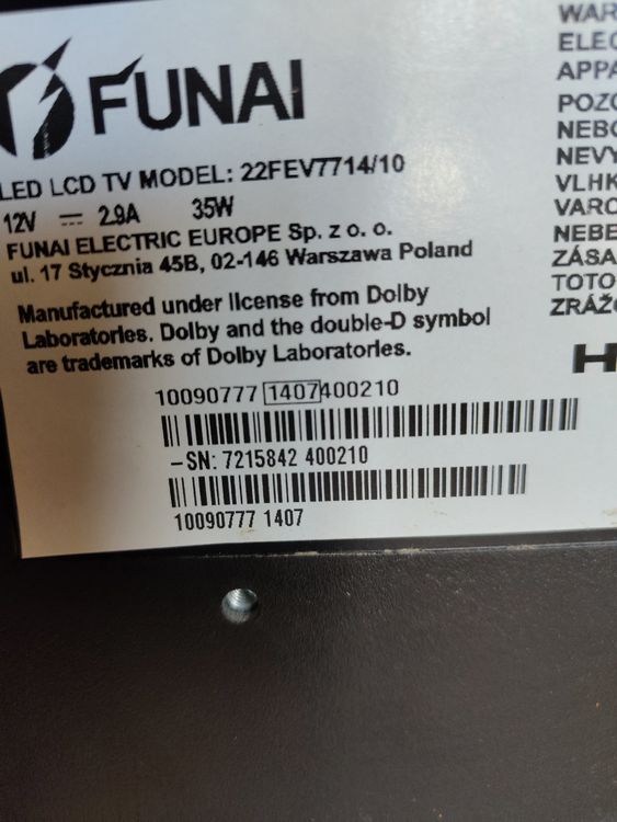 Funai TV/DVD Fernseher (Gebraucht) in Muri b. Bern für CHF 1 – nur ...