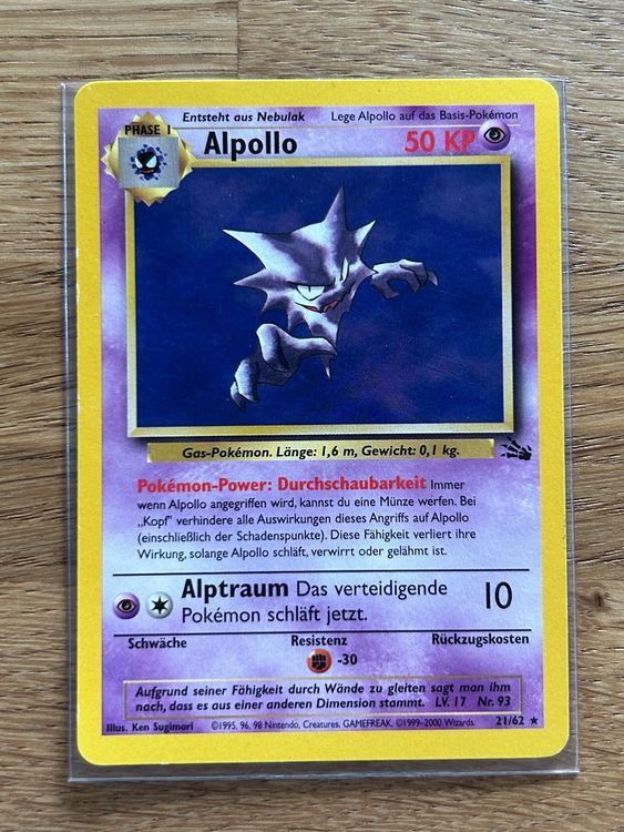 Alpollo 21/62 Fossil Set Pokémon RARE | Kaufen auf Ricardo
