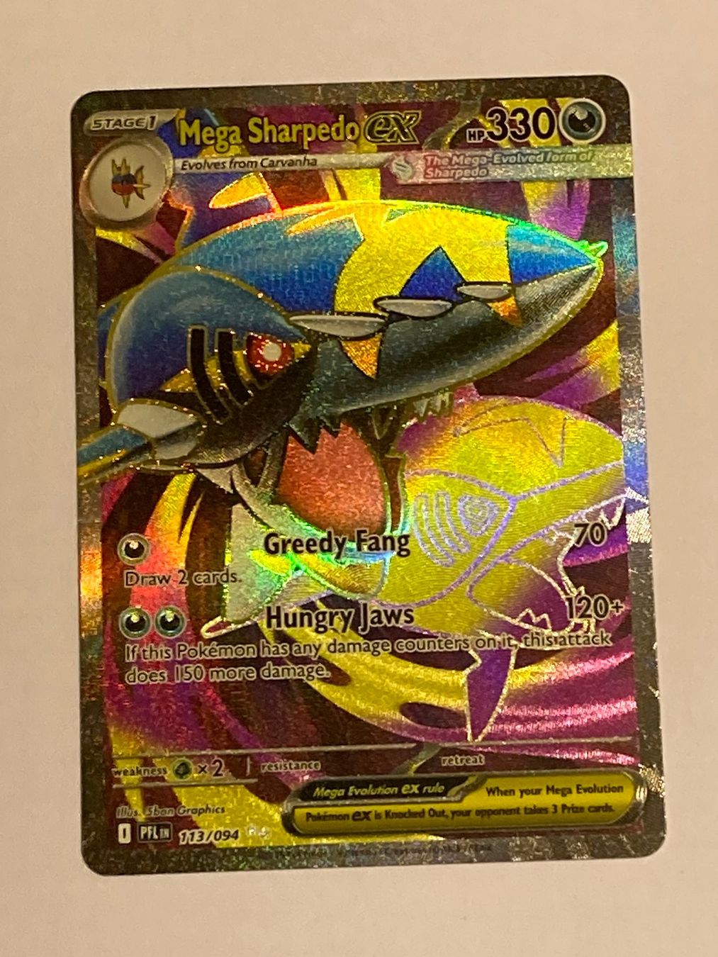 Pokemon PHANTASMAL Mega Sharpedo ex 113 / 094 🇬🇧 EN (Neu (gemäss ...
