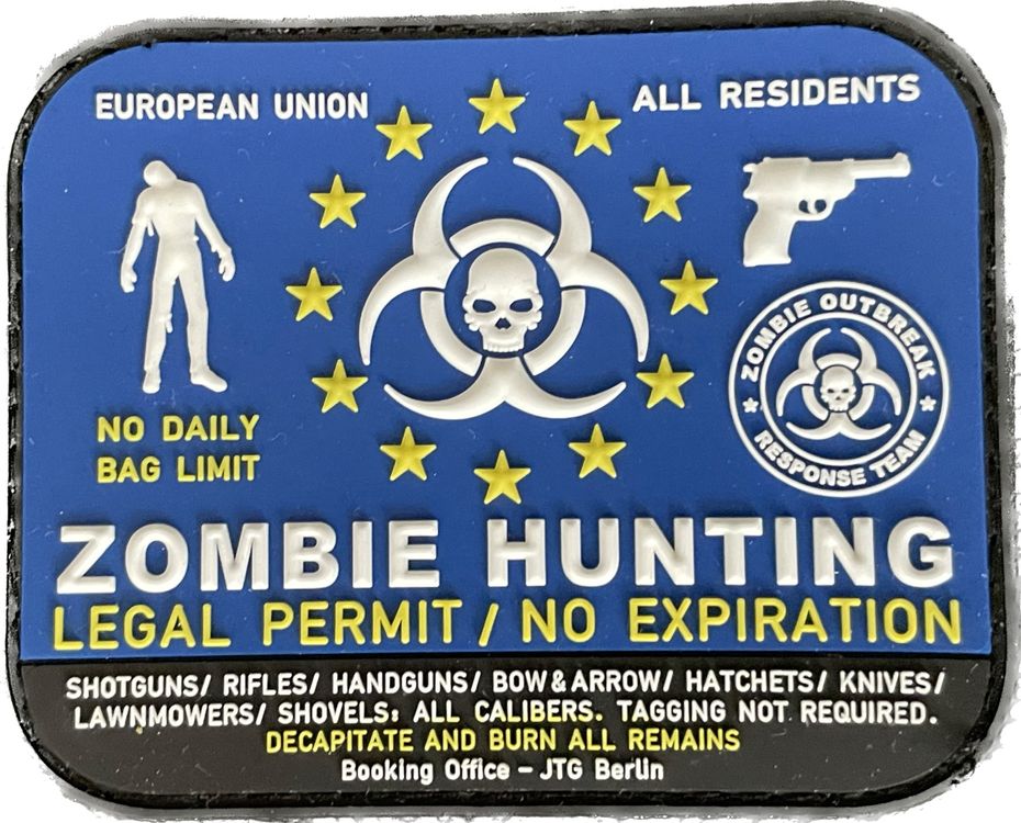 Patch Zombie Hunting Legal Permit - PVC | Kaufen auf Ricardo