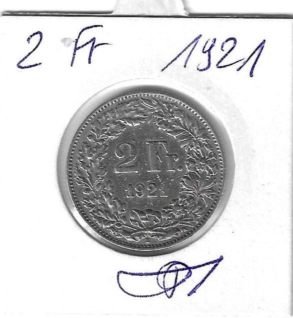 Monnaie Suisse: 2 Fr 1921 | Kaufen auf Ricardo