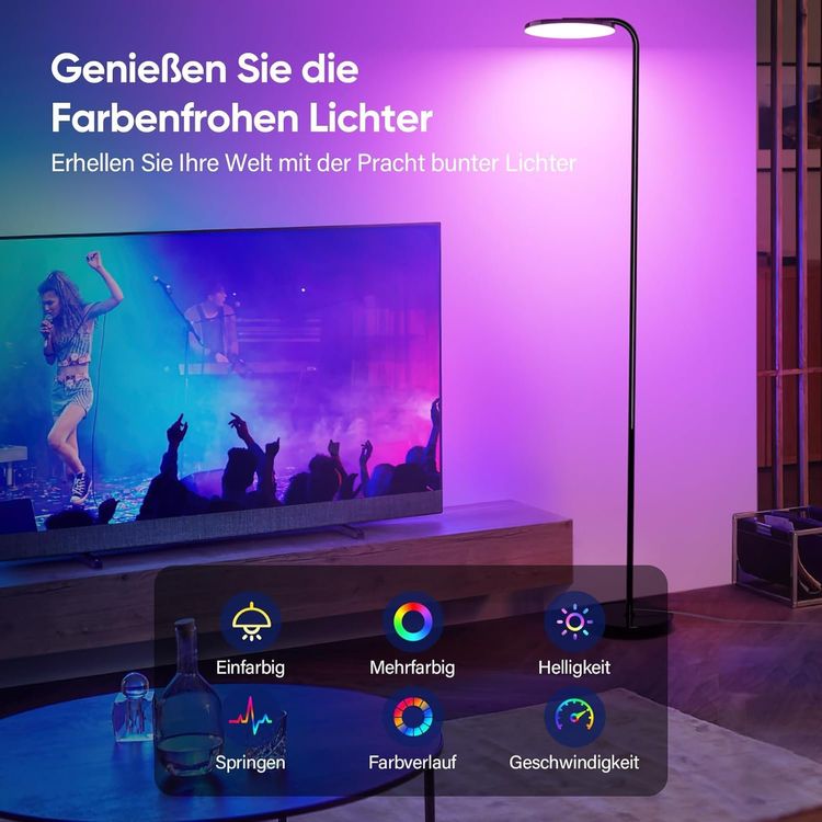 RGB LED Stehlampe 36W Dimmbar 3000-6000K Fernbedienung (Neu und ...