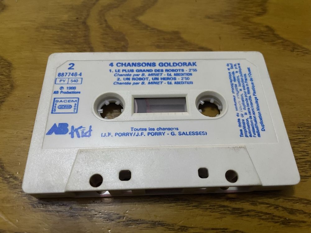 GOLDORAK - Cassette de musique 1987-1988 |:| K7 MC TAPE |:| (Gebraucht ...