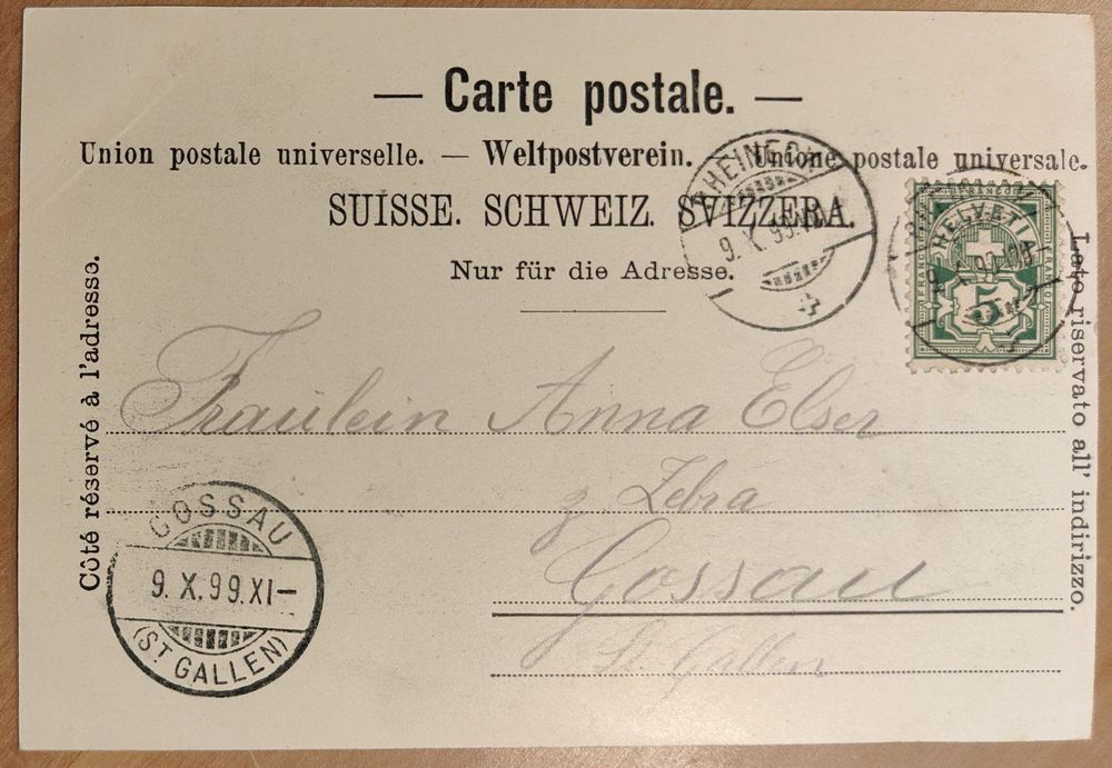Gruss aus Rheineck Thalerstrasse um 1899 (Gebraucht) in St. Erhard für ...