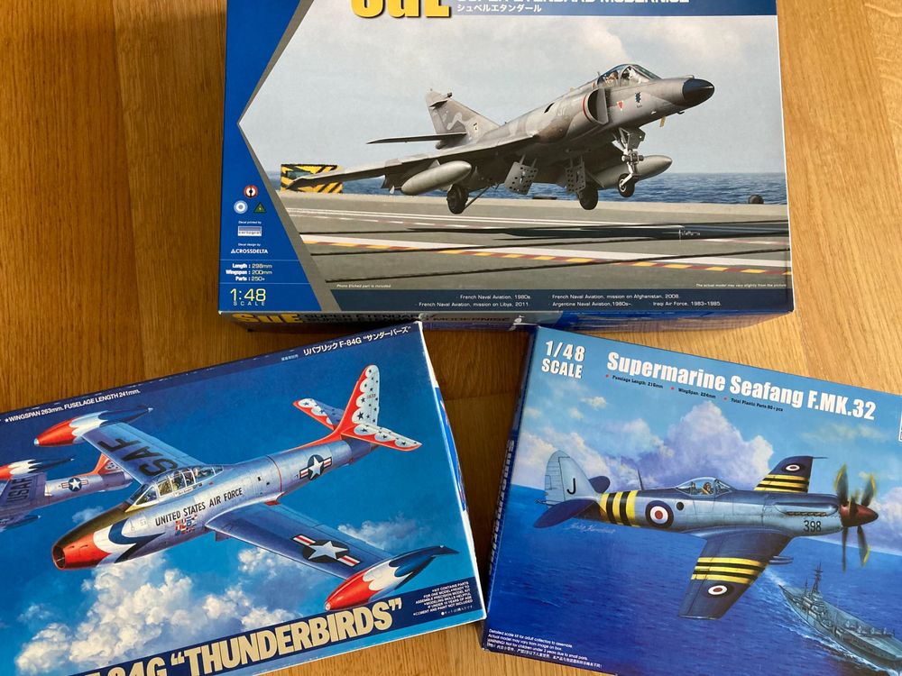 1:48 Thunderbirds F-84G, Seafang F.MK.32, Super Etendard SuE (Neu und originalverpackt) in ...