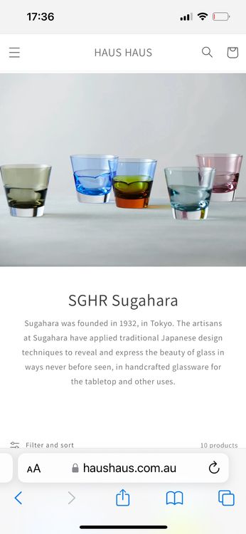 6 Sghr Sugahara DUO Gläser Japan (Gebraucht) in Staufen für CHF 76 – mit Lieferung auf Ricardo ...