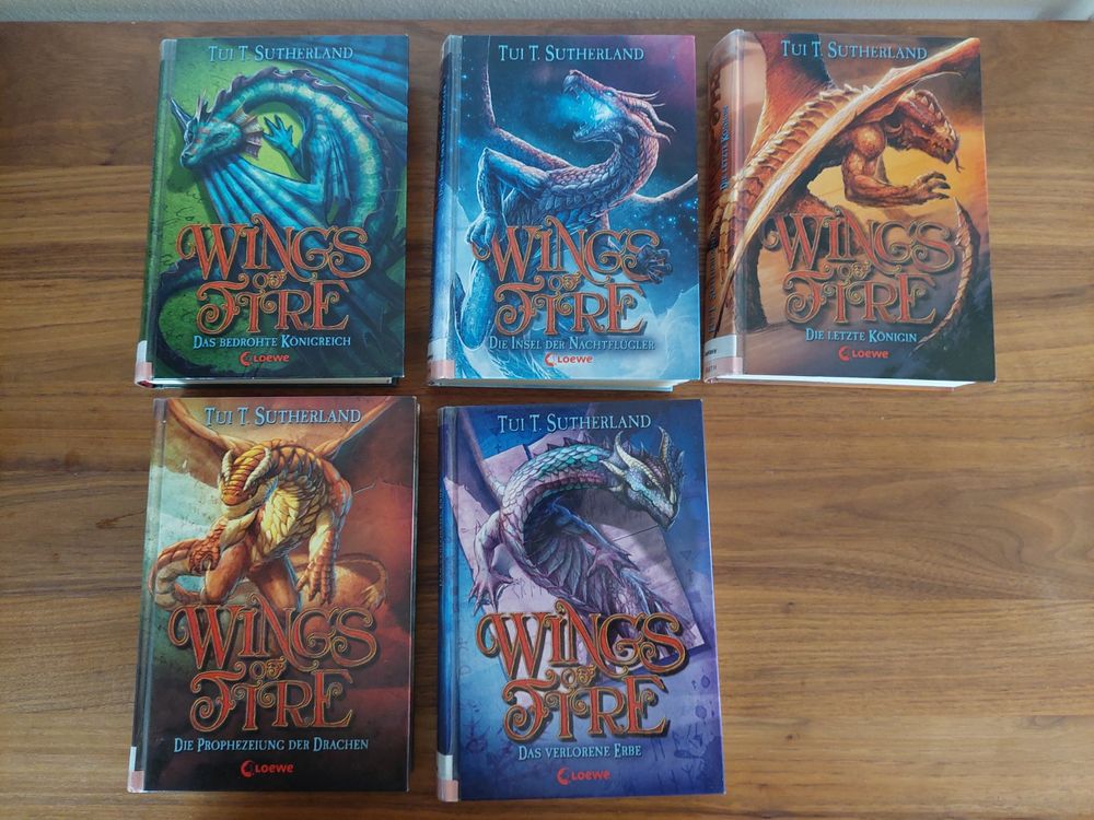 WINGS OF FIRE von TUI T. SUTHERLAND, Drachensaga Band 1-5 (Gebraucht ...