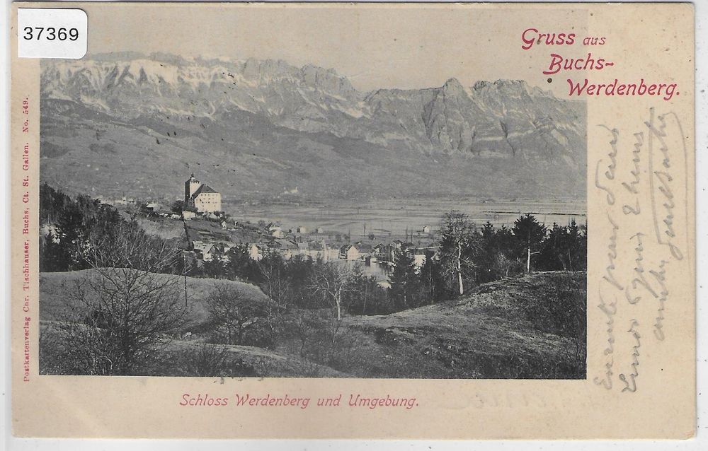 Gruss aus Buchs-Werdenberg - Schloss Werdenberg u. Umgebung (Gebraucht) in Ettingen für CHF 2 ...