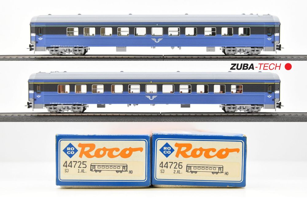 Roco 2x Reisezugwagen der SJ Spur H0 GS mit OVP (Neu (gemäss ...