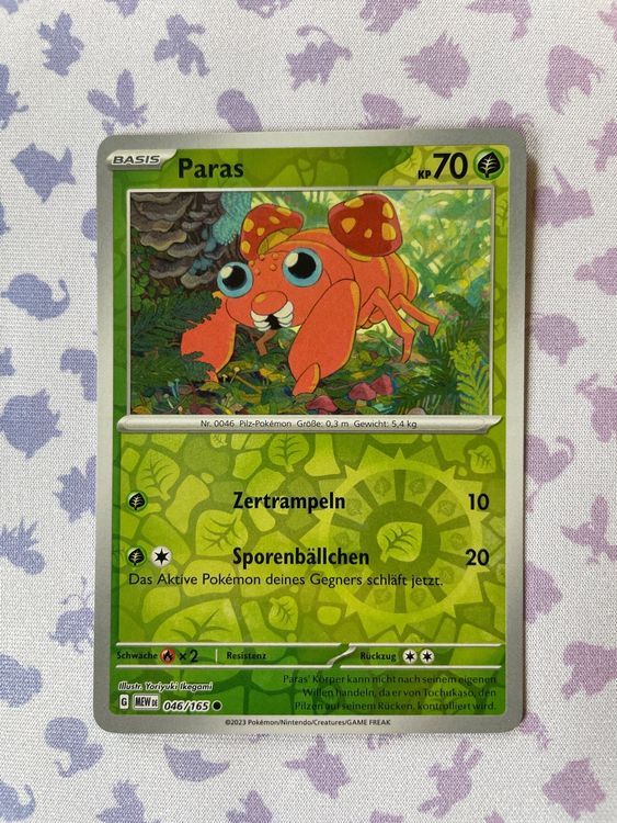 Paras 046/165 reverse Holo - Pokemon 151 DE | Kaufen auf Ricardo