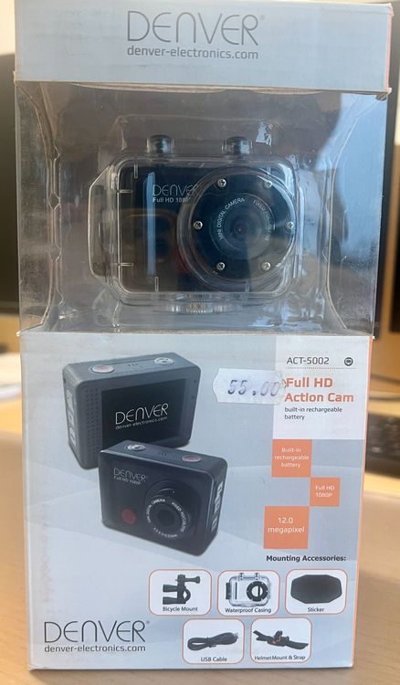 Denver ACT-5002 Full HD Action Cam 1080p OVP (Neu und originalverpackt ...