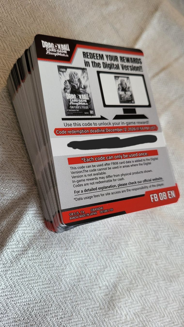 Dragon ball fusion world virtual game booster code (117)FB08 (D ...