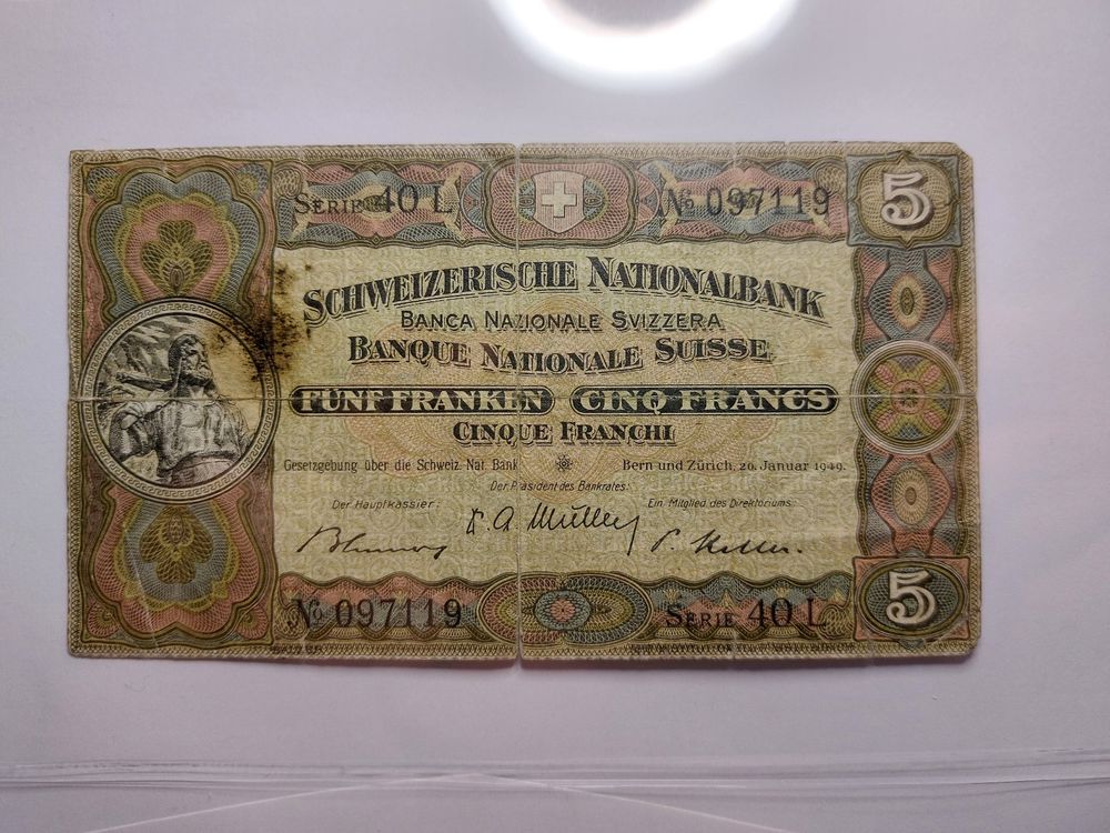 5 Franken-Note 1949 | Kaufen auf Ricardo