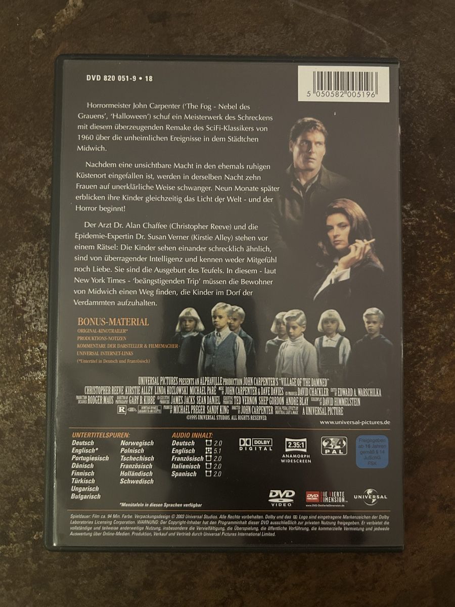 Das Dorf Der Verdammten - DVD - Horror, Carpenter [1995] (Gebraucht) in ...