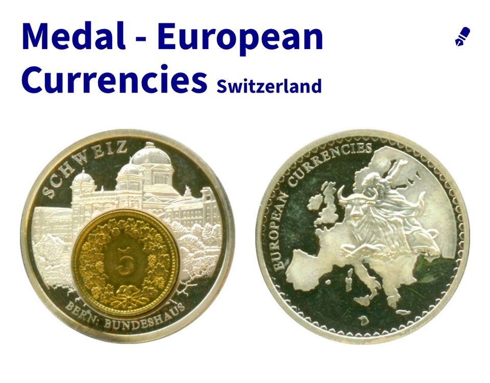 Schweiz Medaille "Das Geld Europas", 1998, Guter Zustand (Gebraucht) in ...