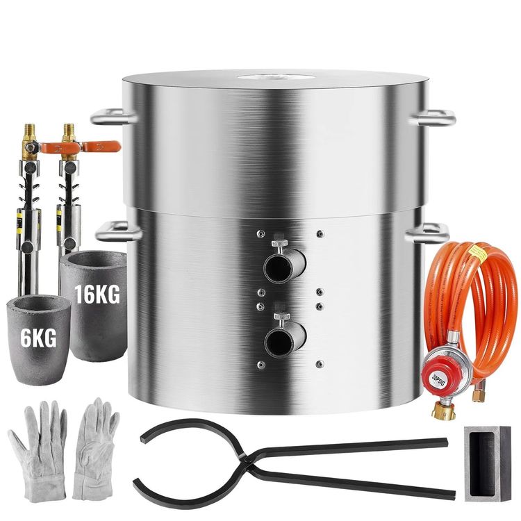 Four de Fusion à Gaz 16 kg Double Brûleur, Creuset et Pince (Neu und ...