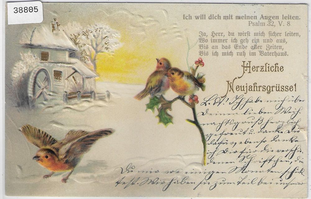 Herzliche Neujahrsgrüsse - Präge-Litho | Kaufen auf Ricardo