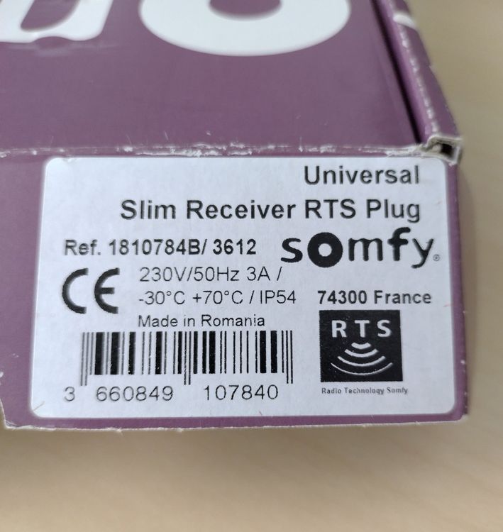 Universal Slim Receiver RTS Plug SOMFY (Neu (gemäss Beschreibung)) in ...
