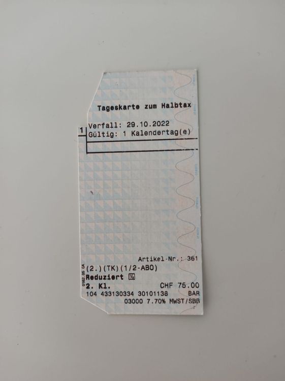 SBB Tageskarte mit Halbtax (Neu (gemäss Beschreibung)) in Birmensdorf ...