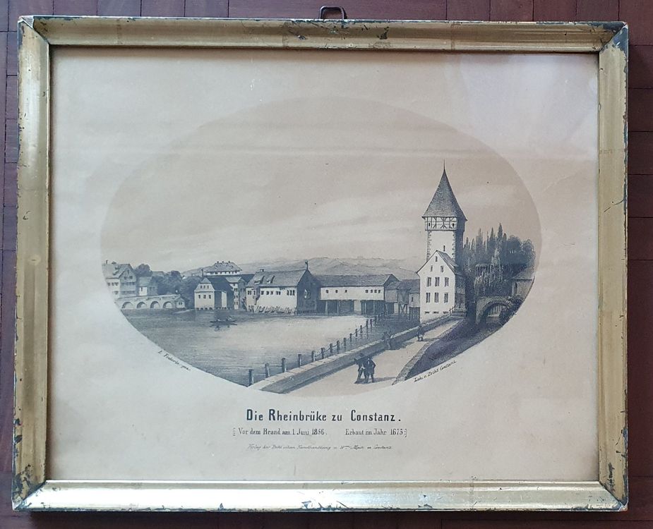 Bild - Konstanz, Die Rheinbrücke zu Konstanz 1856 | Kaufen auf Ricardo