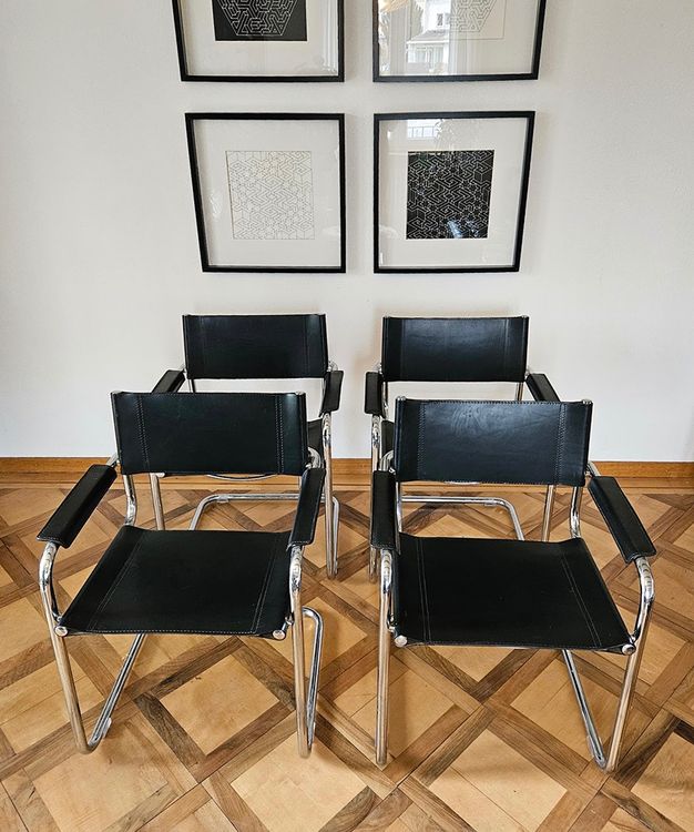 4 hochwertige Echtleder-Freischwinger, gebraucht | Kaufen auf Ricardo