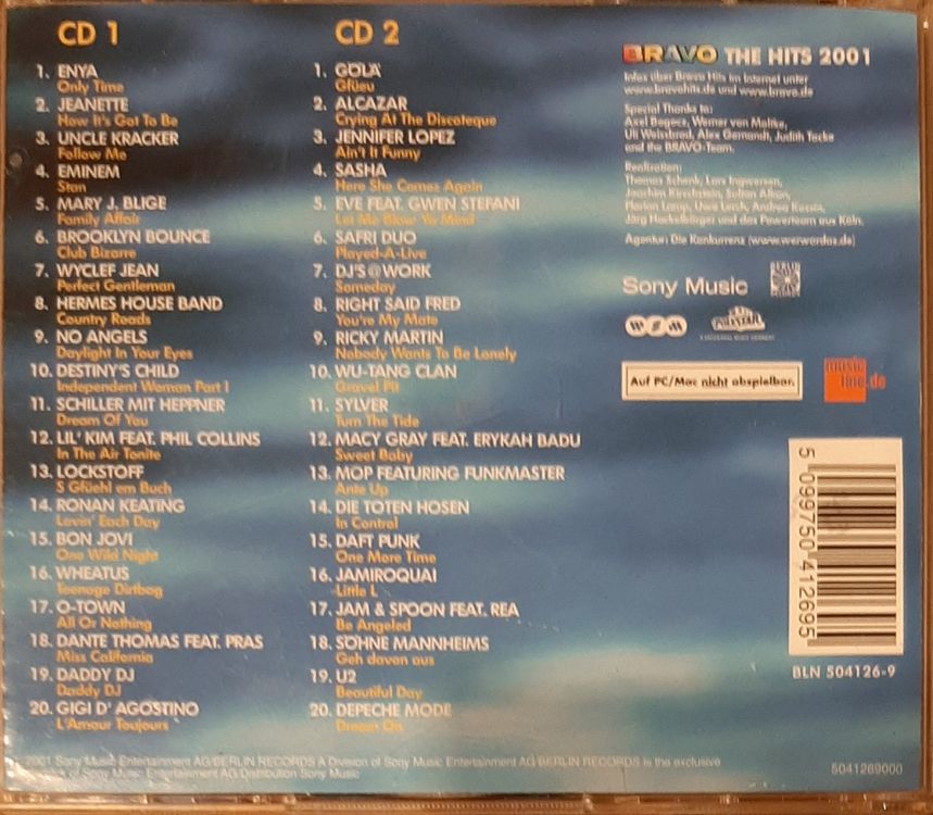 Bravo Hits - The Hits 2001, 2CD Hit Compilation Sampler 2001 | Kaufen auf Ricardo