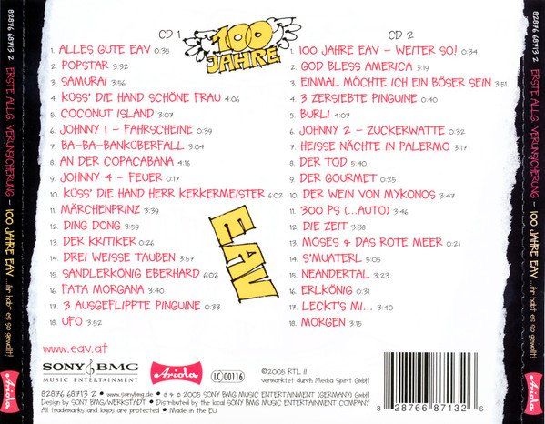 100 Jahre EAV (2 CDs) Erste Allgemeine Verunsicherung, D13 (Gebraucht ...