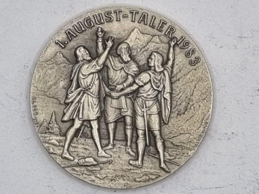 1.August Taler 1983 Tell's Sprung (Neu und originalverpackt) in Bure für CHF 24.9 – mit ...