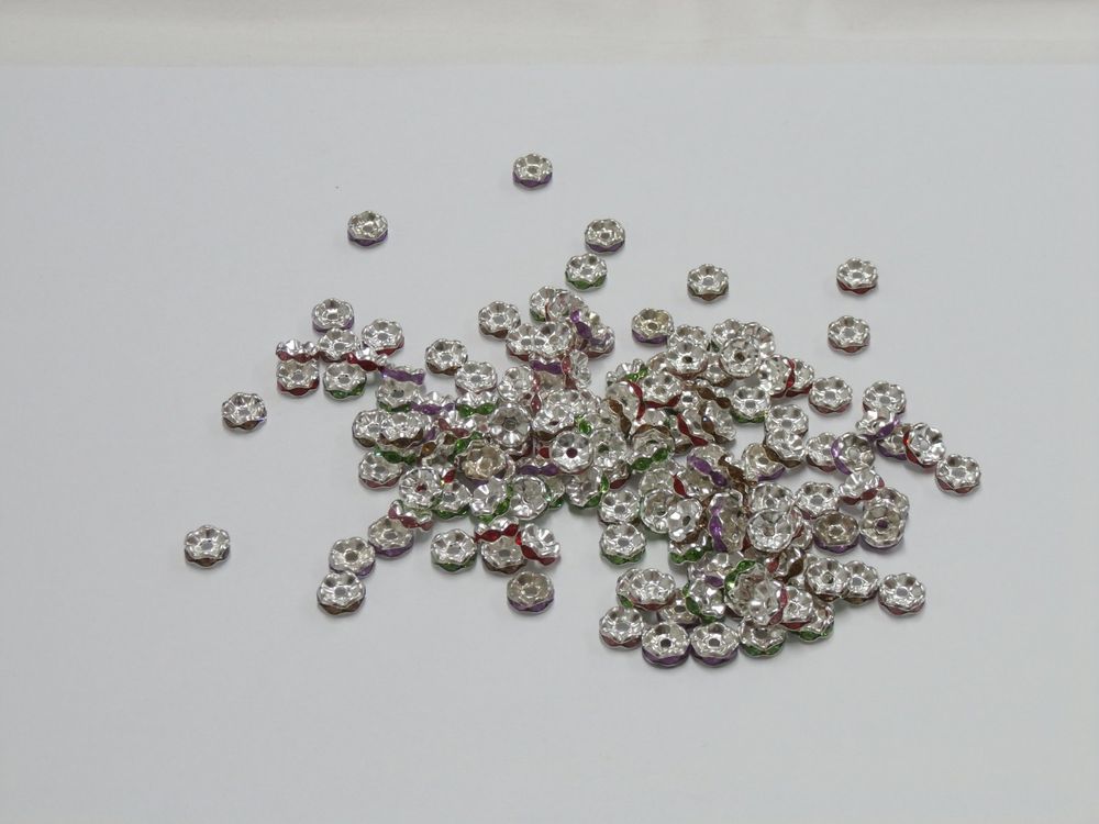 200 Metall Strass Rondellen versilbert MIX (239) | Kaufen auf Ricardo