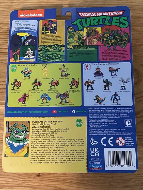 Playmates Teenage Mutant Ninja Turtles Classic Ray Fillet (Neu und ...