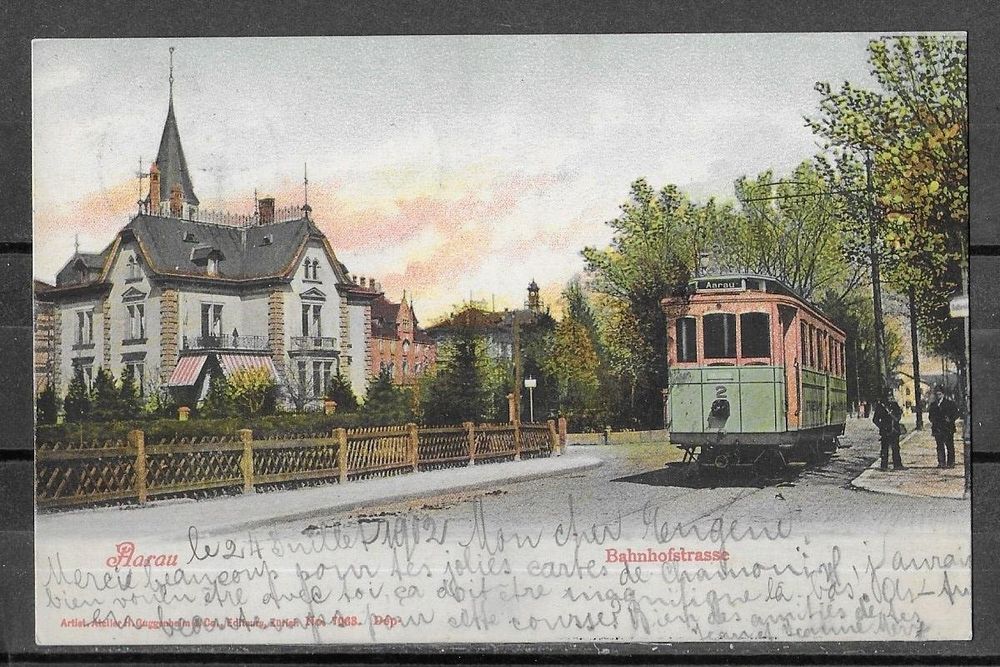 AG Aarau 1902 Bahnhofstrasse mit Strassenbahn (Gebraucht) in Schocherswil für CHF 20 – mit ...