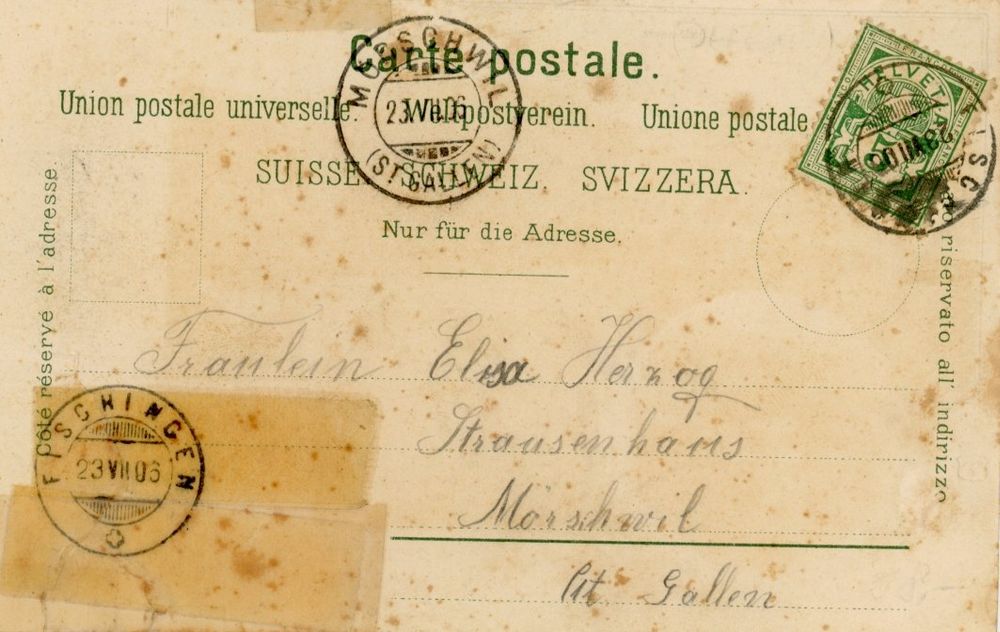 Fischingen TG - GRUSS-Karte um 1906 (Gebraucht) in Niedergesteln für CHF 6.2 – mit Lieferung auf ...