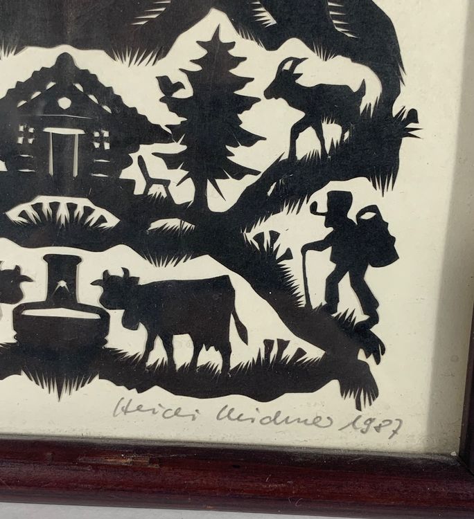 Heidi Widmer (1941) Scherenschnitt Handsigniert | Acheter sur Ricardo