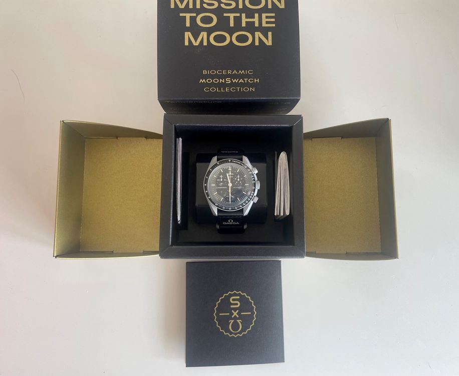Swatch x Omega Moonshine Gold Moonswatch (Neu und originalverpackt) in ...