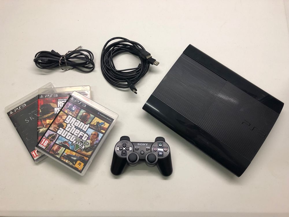 Sony PS3 super slim 500 GB + Zubehör + 3 Open World Spiele (Gebraucht ...