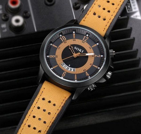 SOKI Uhr Leder Sport / Montre SOKI - Edition Sport cuir (Neu und ...
