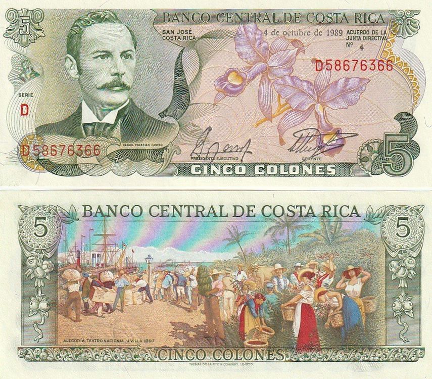 Kosta Rica5 Kolones 1989 unc bankfrisch | Kaufen auf Ricardo