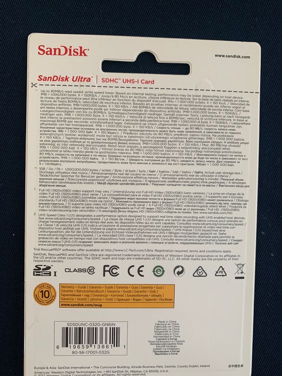 SanDisk ULTRA 32 GB SDHC UHS-I Card | Kaufen auf Ricardo