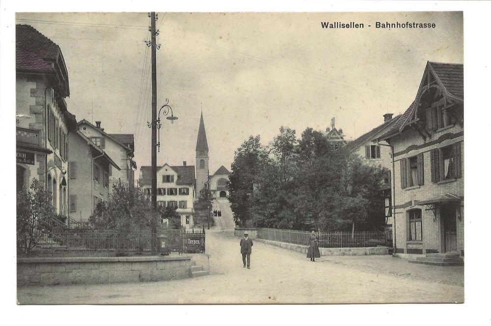 Wallisellen (ZH) Bahnhofstrasse - Kirche - 1912 (Gebraucht) in Engelburg für CHF 19.9 – mit ...