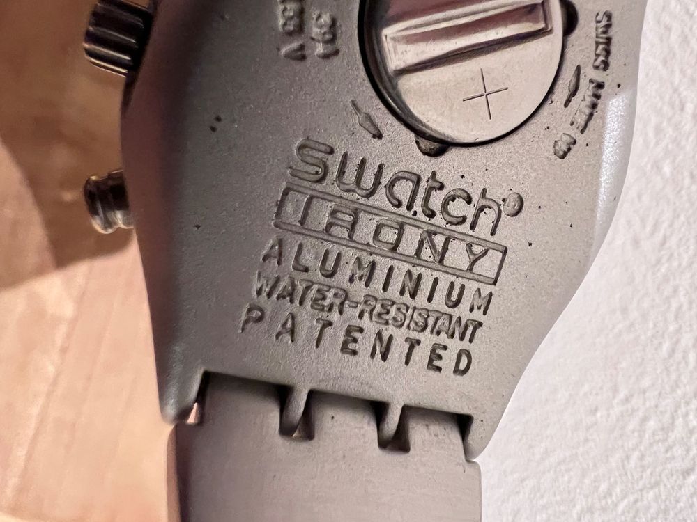 Swatch Swiss irony Aluminum Vintage Unisex AG2002 Chrono uhr (Gebraucht ...