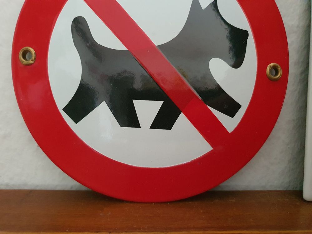 Emailschilder Hunde Verboten Kein WC Emaille Schild Retro | Kaufen auf ...