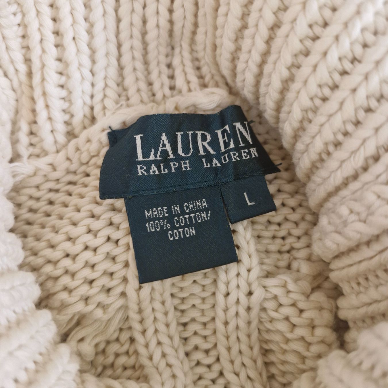 Pull Ralph Lauren Col Roulé Crème, taille L-M (D'occasion) à Marin ...