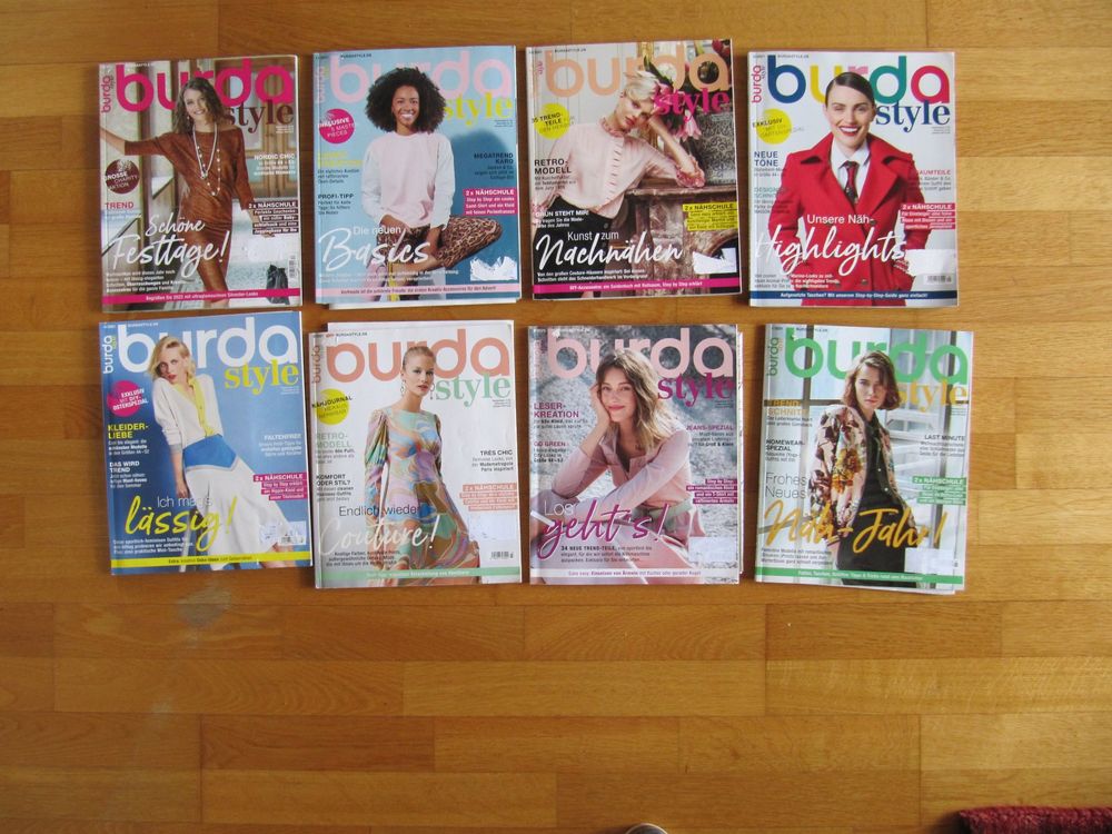 8 BURDA Schnittmusterhefte, 2021 selber nähen Schneidern (Neu (gemäss ...