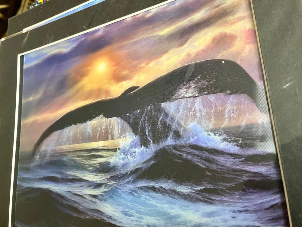 Wal - Meer -Sonne und Wolken 3D Bild neu ! 18 x 24 cm (Neu und ...