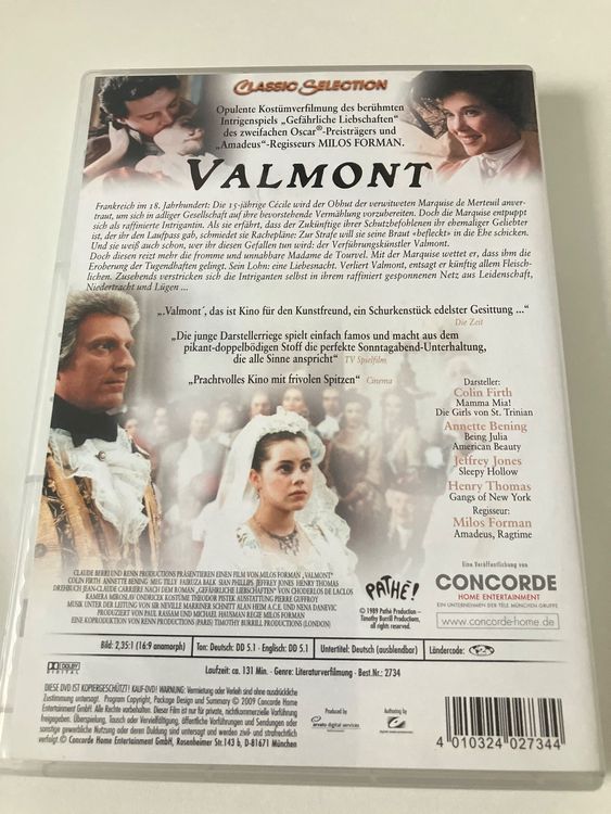 Valmont (DVD) Colin Firth, Annette Bening | Kaufen auf Ricardo