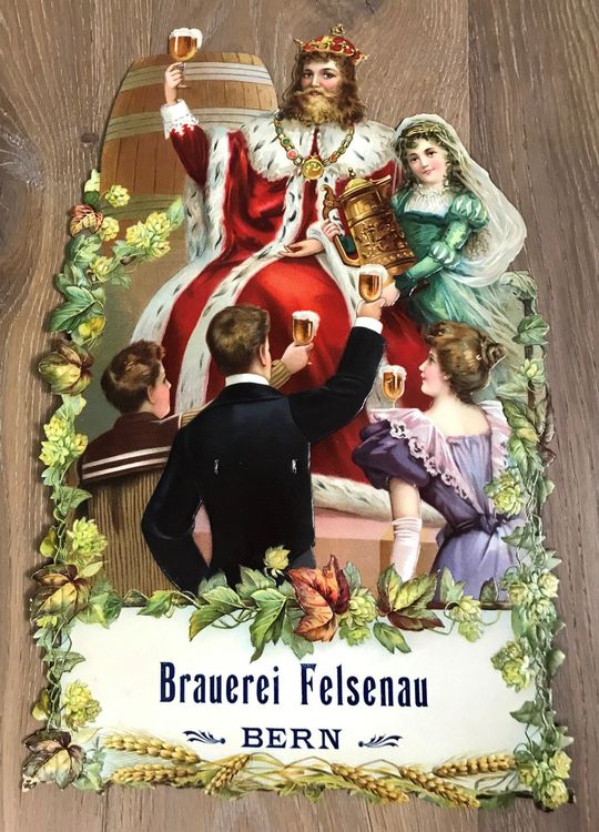 Brauerei Felsenau Bern Werbetafel Karton Kalenderrücken (Gebraucht) in ...