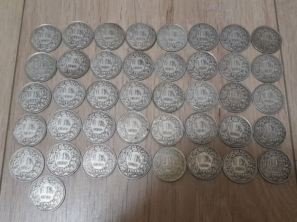 201g Schweizer Silber, 41 x 1 Franken, 1903-53 | Kaufen auf Ricardo
