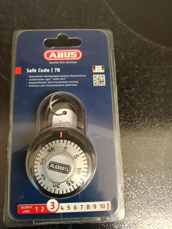 Abus Vorhangschloss SAFE Code Zahlenschloss 50 mm Stahl (Neu und originalverpackt) in ...
